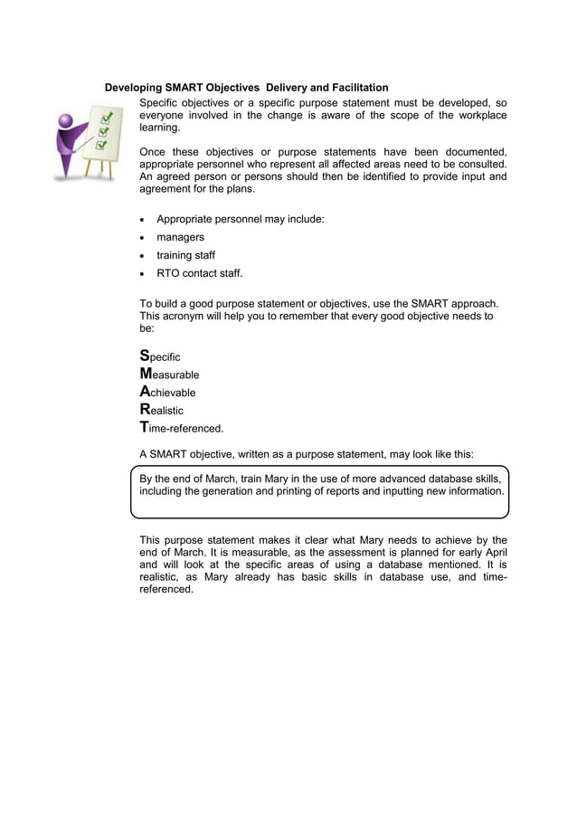 Developing smart objectives | DOCX | Business | Business and Finance