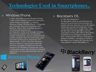 Developing smartphones | PPTX | Operating Systems | Computer Software ...