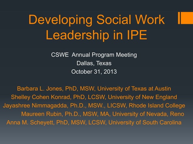 CSWE Social Work and Leadership | PPTX | Professional School ...