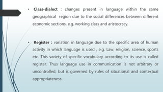 Developing socio linguistics awareness in the indian classroom | PPTX