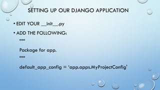 Developing Software using Python and Django to solve real life problems | PPT