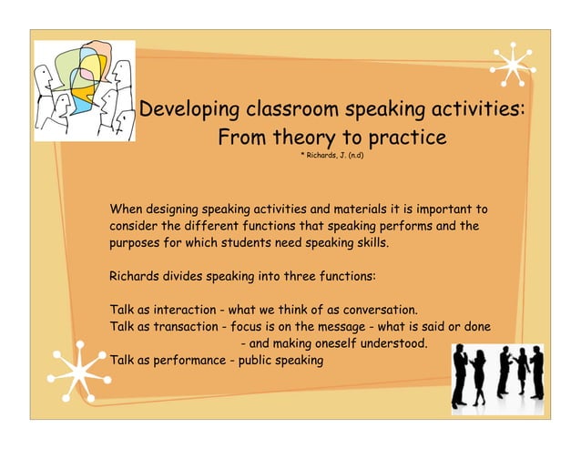 Developing speaking activities | PDF