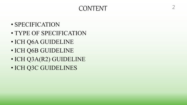 Developing specifications q3 q6 | PPTX | Pharmaceutical Drugs | Medical Health