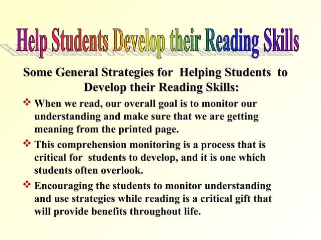 Developing Student Reading Skills | PPT | Homework and Study | Education