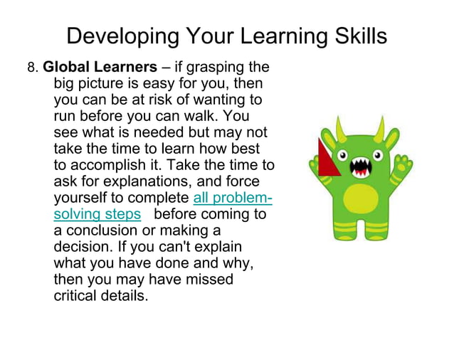 Developing Student's Learning Skills | PPT