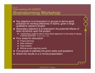 Developing successful strategies for working effectively in teams using qda software | PDF