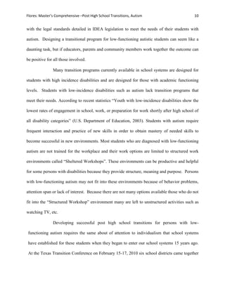 Developing successful transition outcomes for post high school students ...