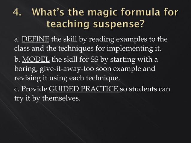 Developing suspense! | PPT