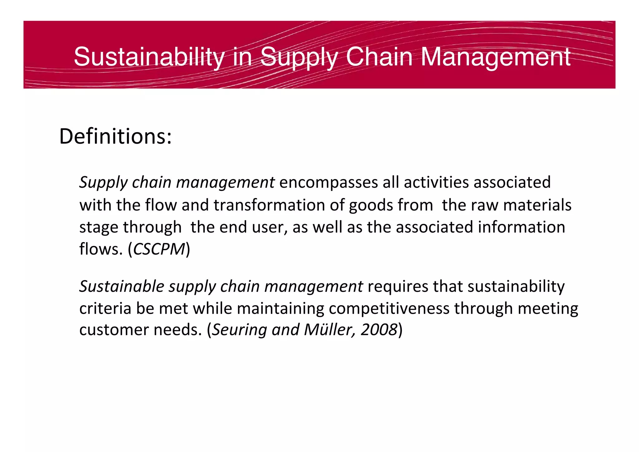 Developing Sustainability in Supply Chains | PDF