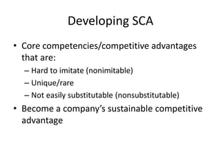 Developing Sustainable Advantage (SCA).pptx | Business Administration ...