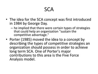 Developing Sustainable Advantage (SCA).pptx | Business Administration ...