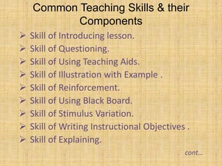 Developing teaching skills component wise | PPTX