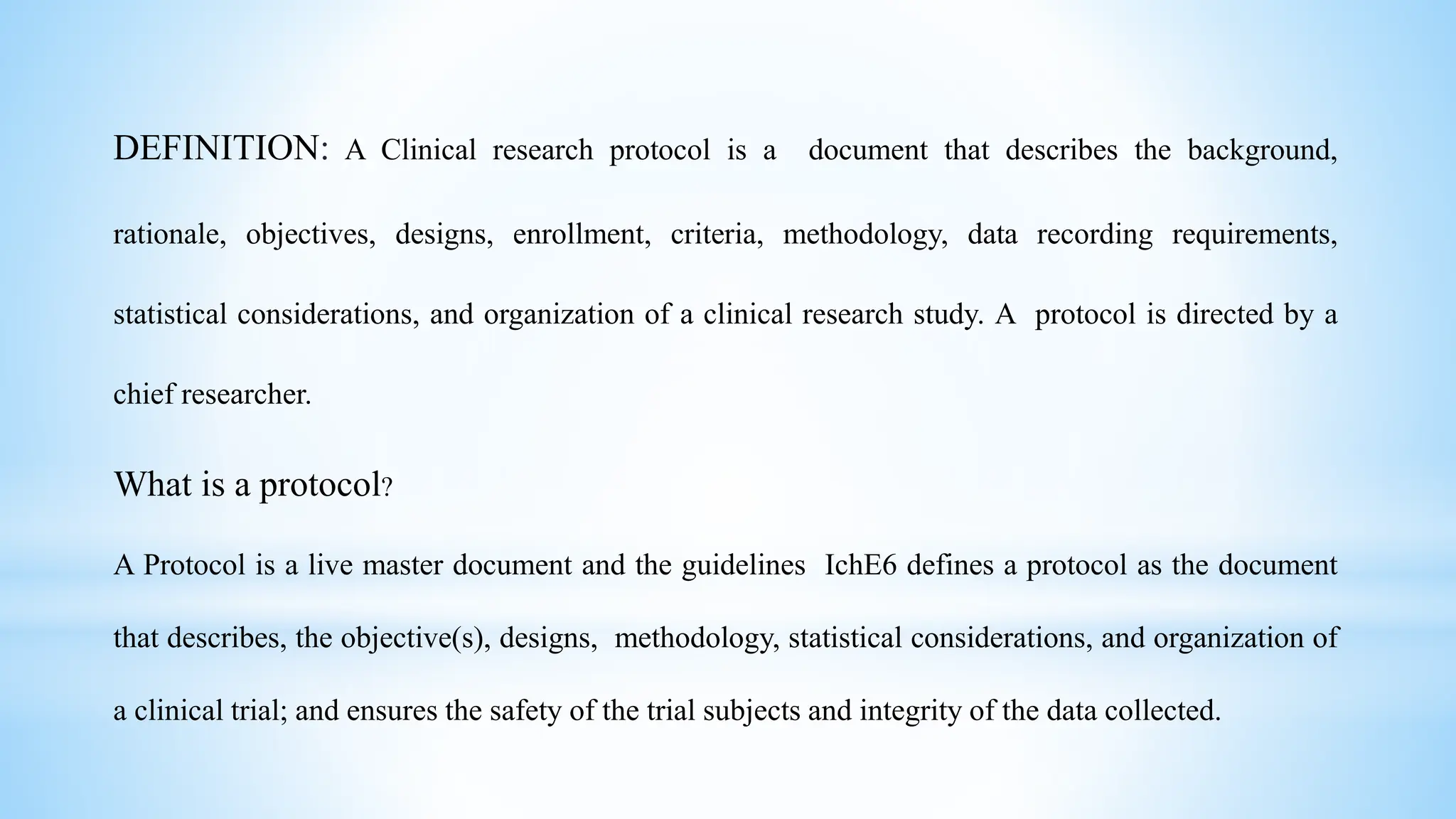 DEVELOPING THE CLINICAL TRIAL PROTOCOL | PPT | PPTX