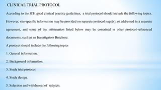 DEVELOPING THE CLINICAL TRIAL PROTOCOL | PPT | PPTX