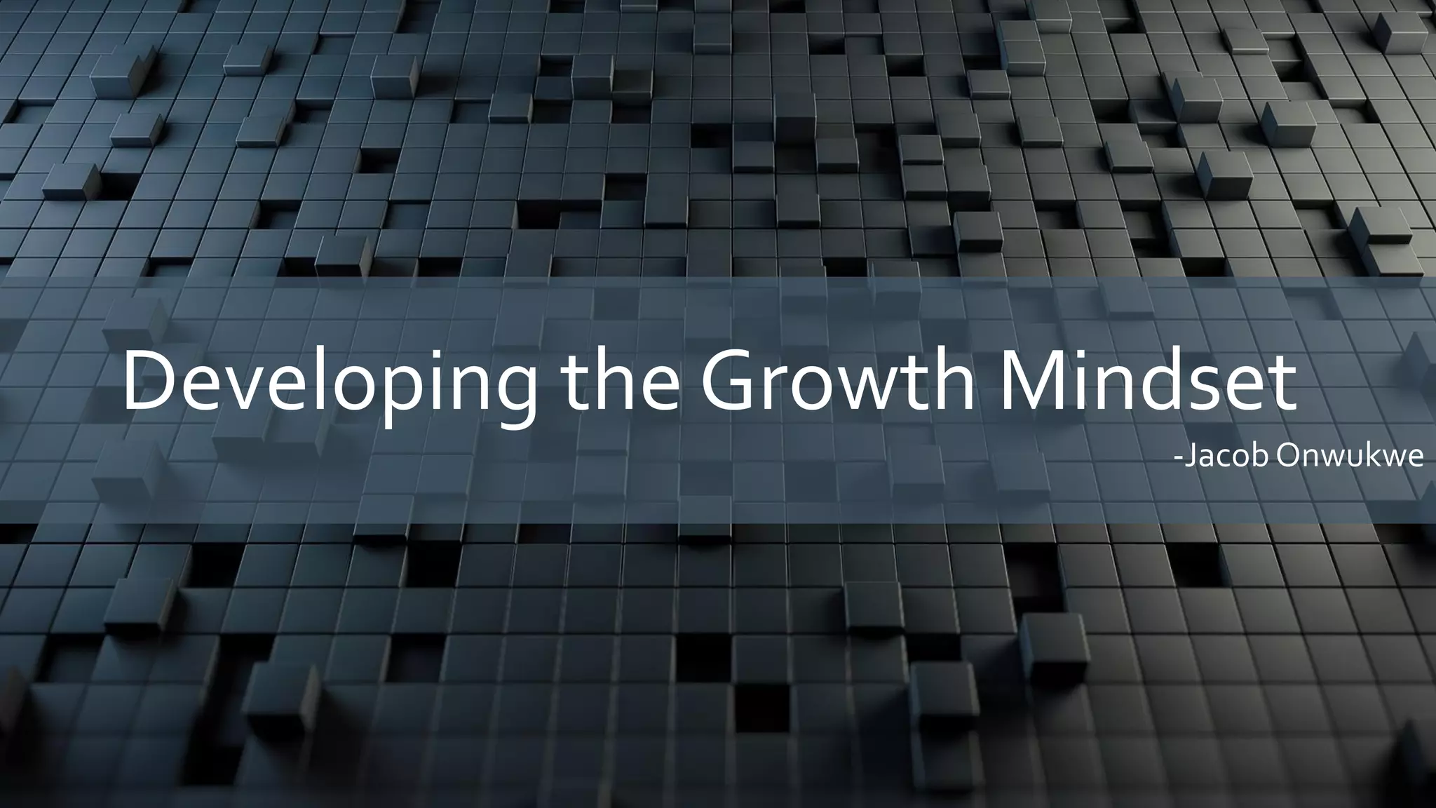 Developing the Growth Mindset | PDF