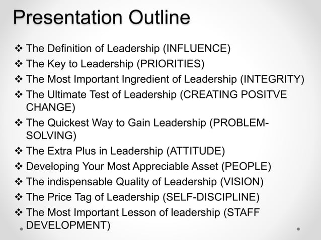 Developing the leader within you | PPTX
