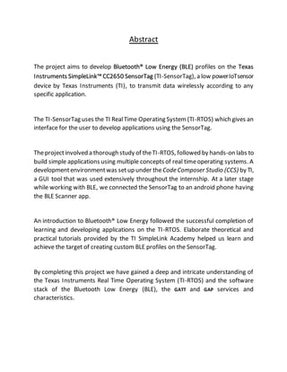 Developing TI RTOS Applications and BLE Profiles | PDF