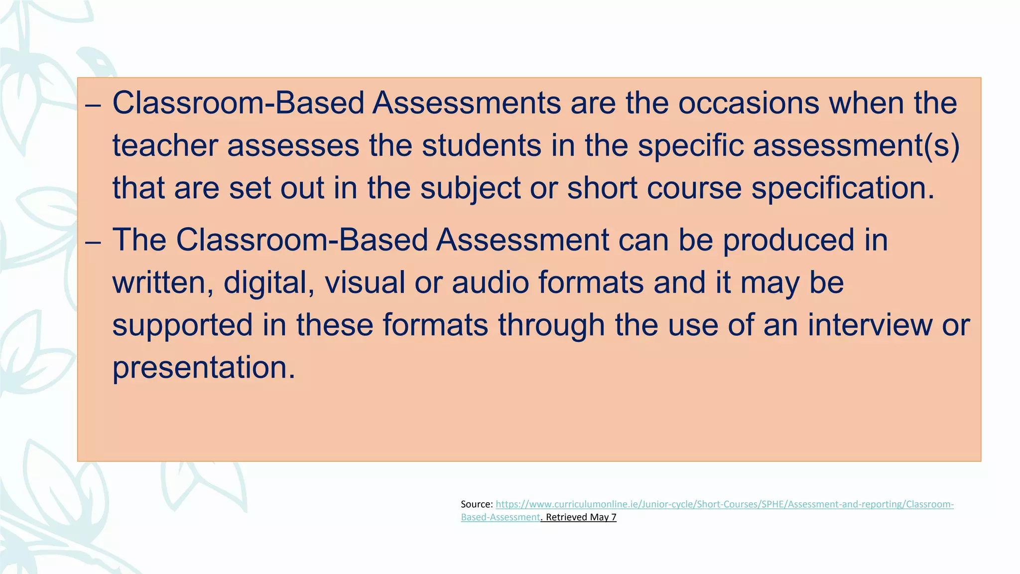 Developing Classroom-based Assessment Tools | PPTX