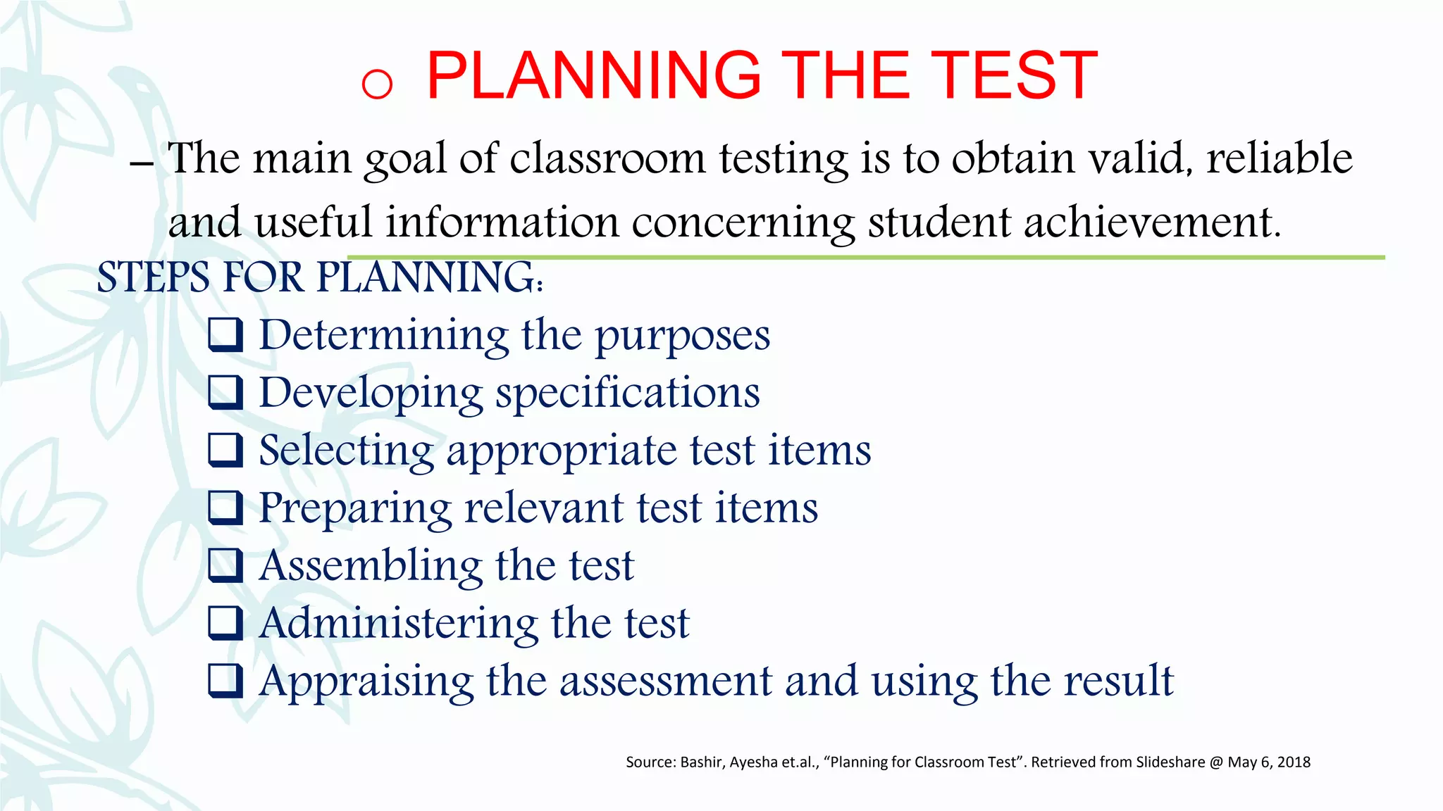 Developing Classroom-based Assessment Tools | PPTX