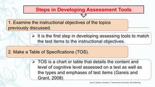 Developing Classroom-based Assessment Tools | PPTX
