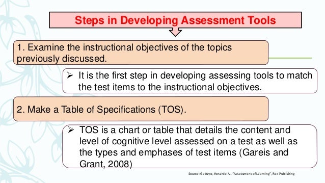 Developing Classroom-based Assessment Tools