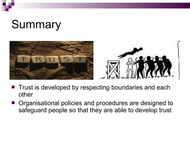 Developing trust | PPT
