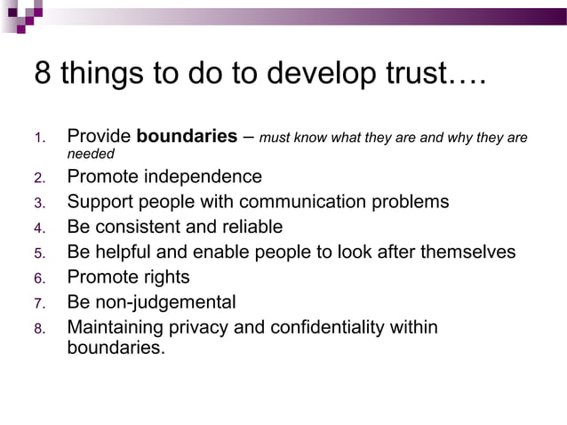 Developing trust | PPT
