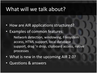 Developing with Adobe AIR | PPT