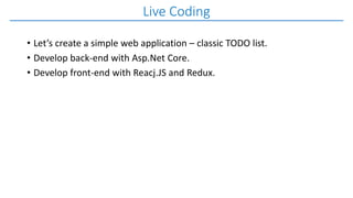Дмитрий Тежельников «Разработка вэб-решений с использованием Asp.NET.Core и React.JS» | PPT