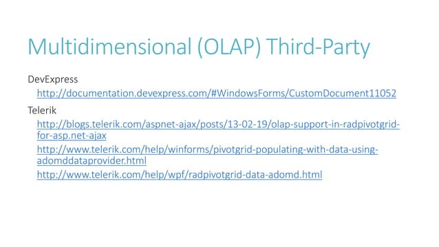 Developing with SQL Server Analysis Services 201310 | PPT