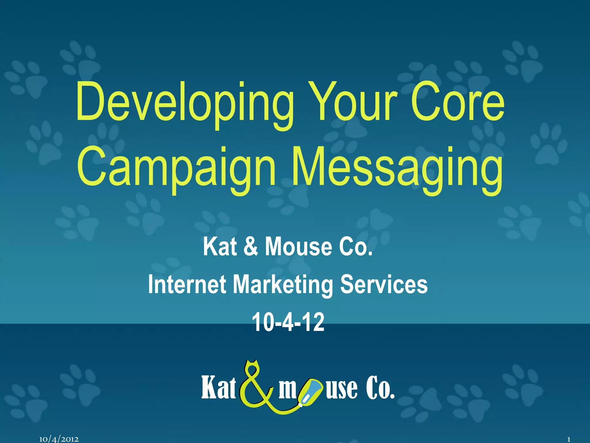 Developing your Core Marketing Messaging - A One-Page Framework, by ...
