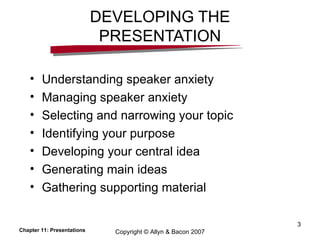 Developing your presentation | PPT
