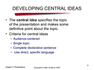 Developing your presentation | PPT