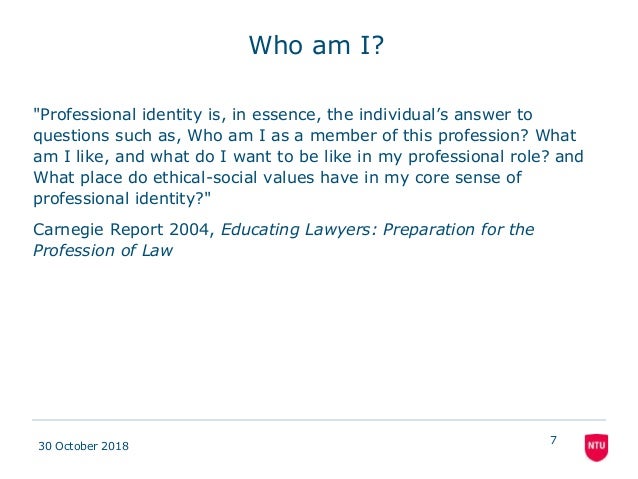 Developing Your Professional Identity in the Legal Profession