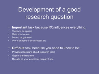Developing your research question | PPT | Technology & Computing