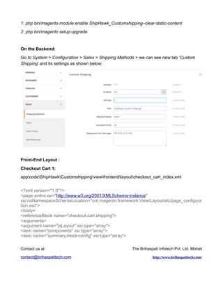 Develop magento 2 custom shipping module | PDF