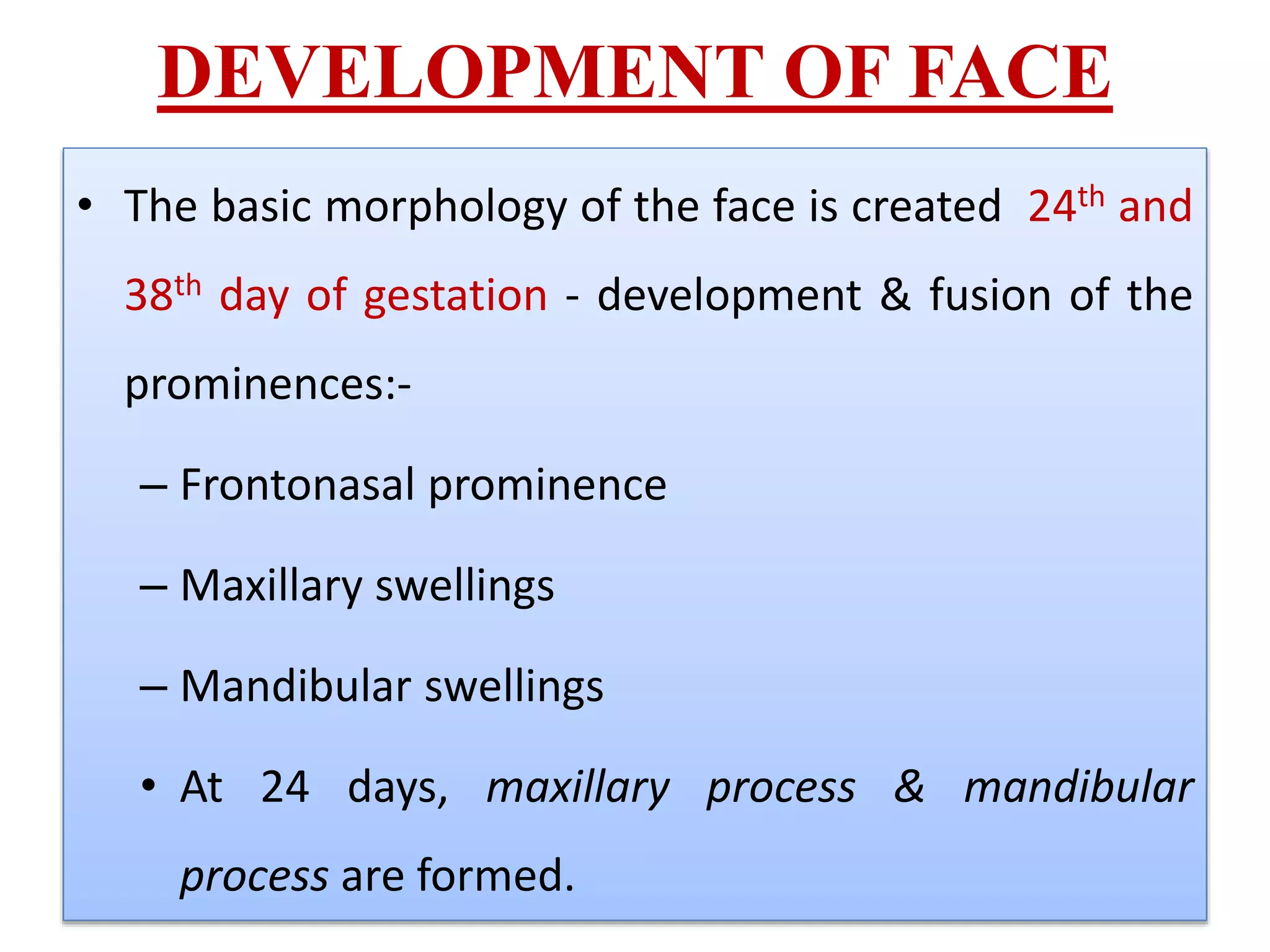 Development of face, palate and jaw | PPTX | Biological Sciences | Science