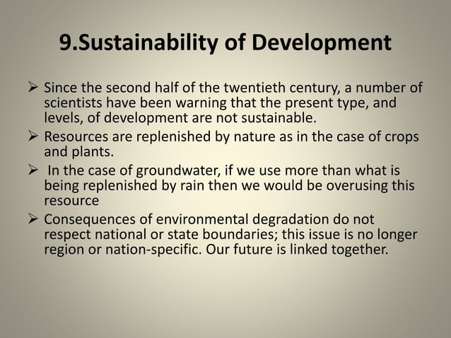 Class10 Economics Development | PPTX | Environment | Science