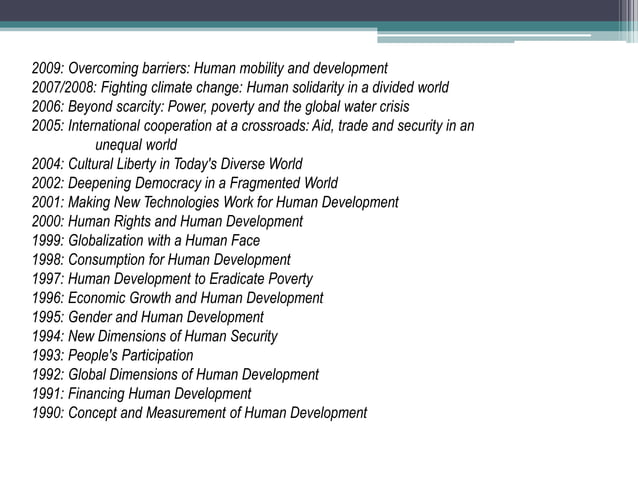 HUMAN DEVELOPMENT REPORT AND HUMAN DEVELOPMENT INDEX | PPTX