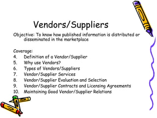 Development and Management of Collections: Course Plan | PPT