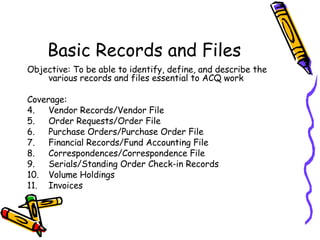 Development and Management of Collections: Course Plan | PPT