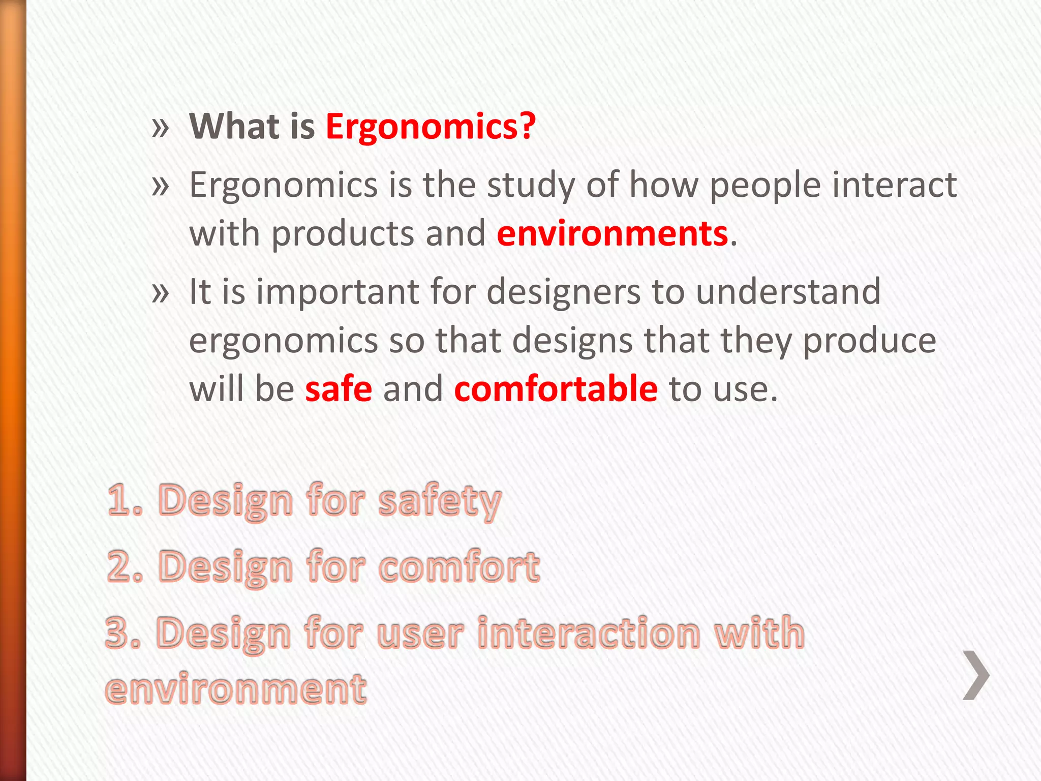 Development: Ergonomics | PPTX