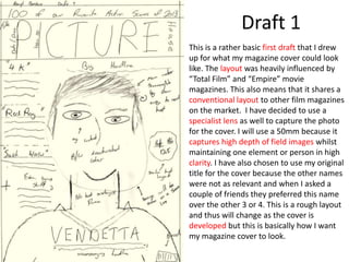 Development - magazine cover drafting -> final piece | PPT