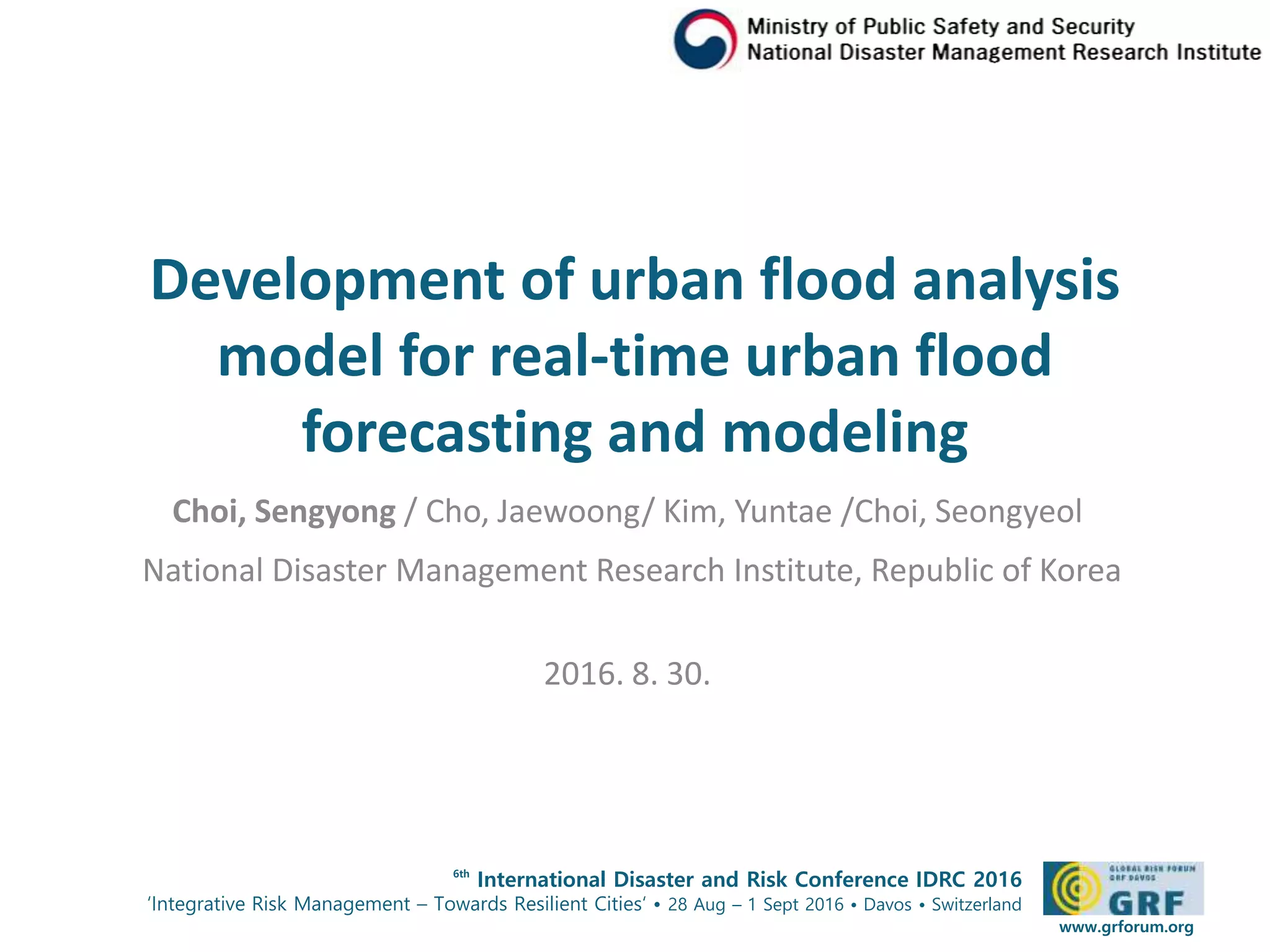 Development of Urban Flood Analysis Model for Real-time Urban Flood ...