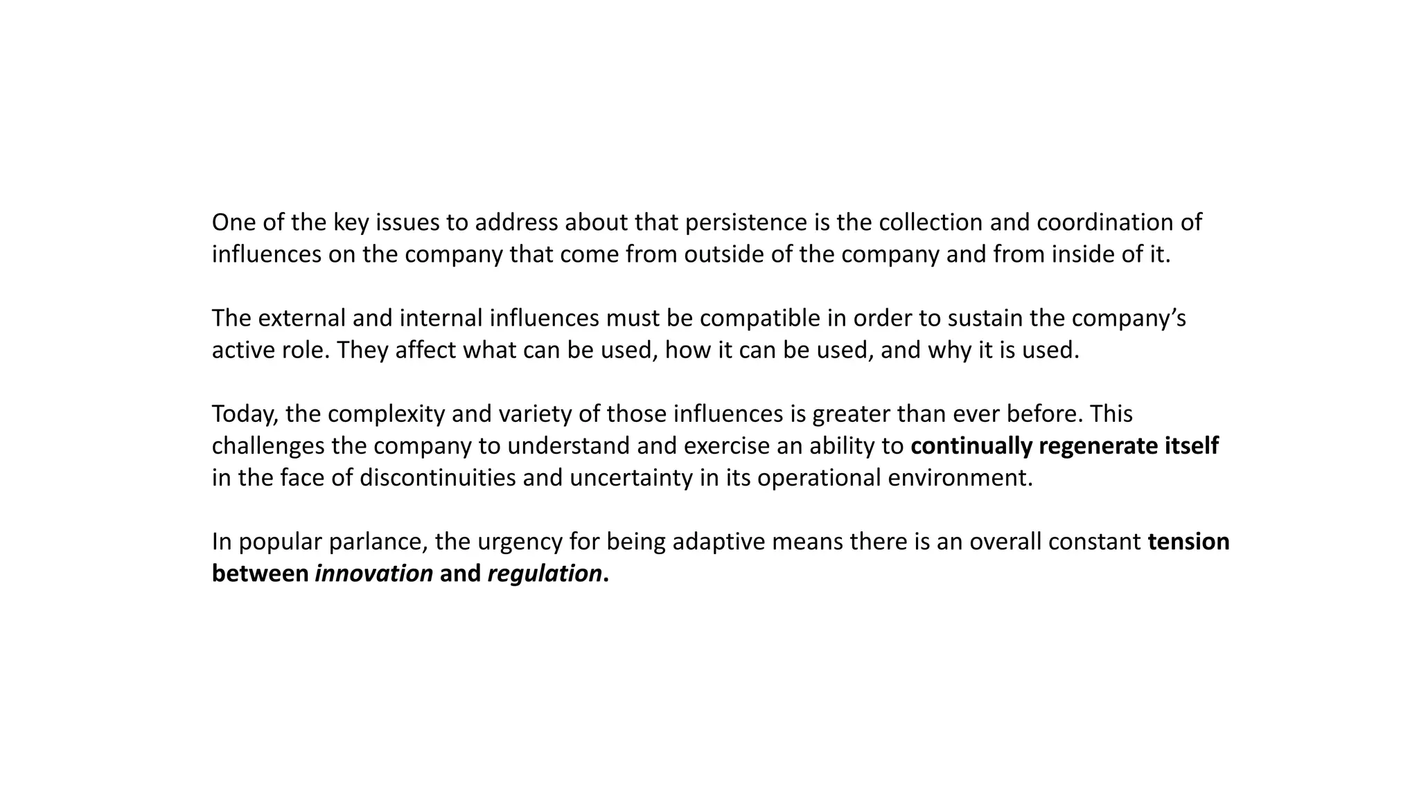 Innovation versus Regulation | PPT