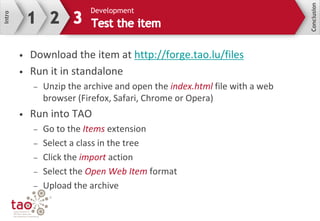 TAO DAYS - Development of an advanced item (IT Session) | PPT
