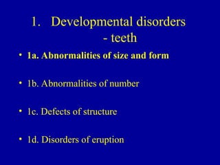 developmental-disorders in children’s teeth | PPT
