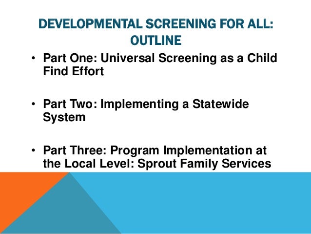 Developmental Screening for All