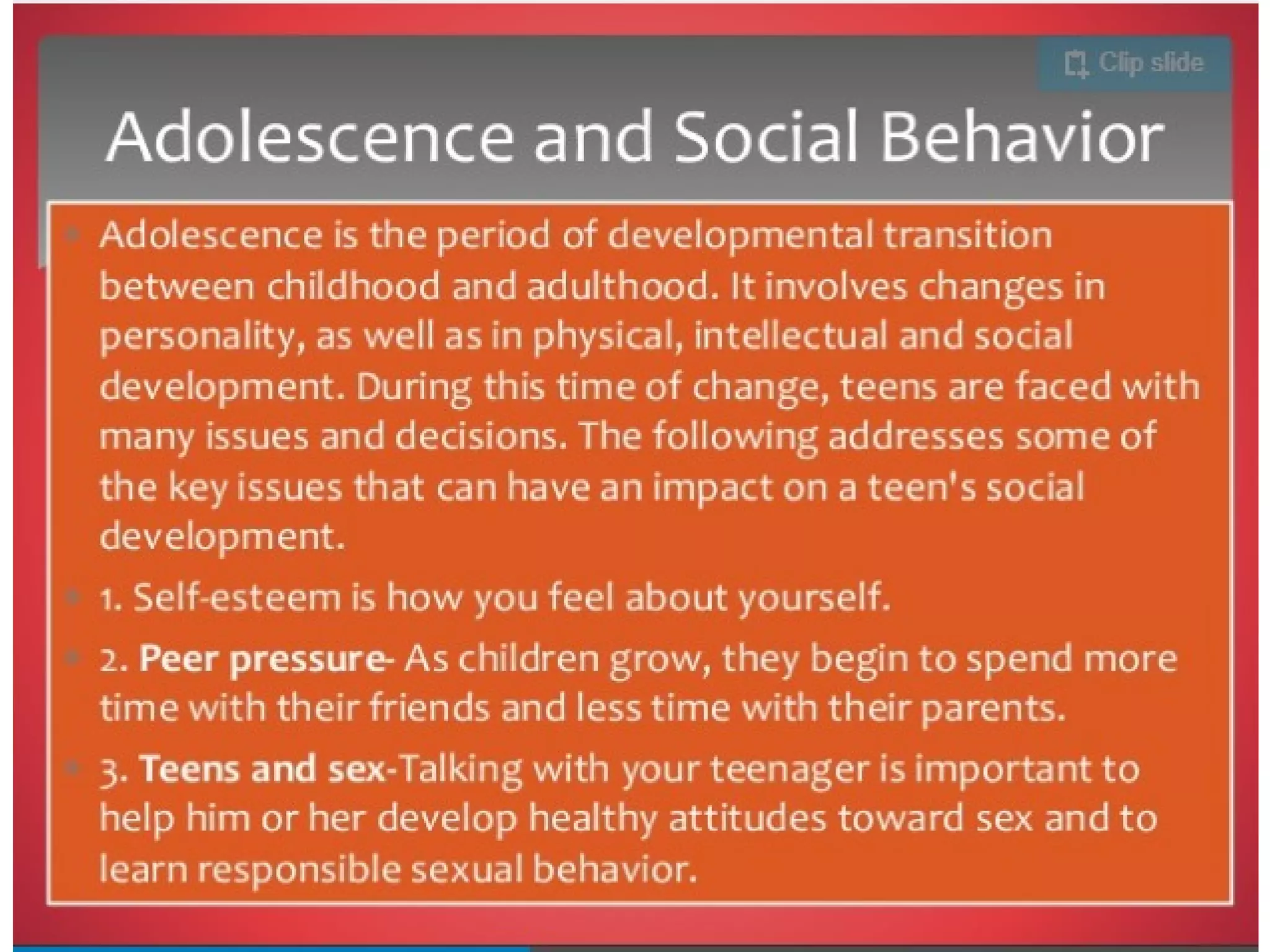 Developmental stages during late and late adolescence | PPT