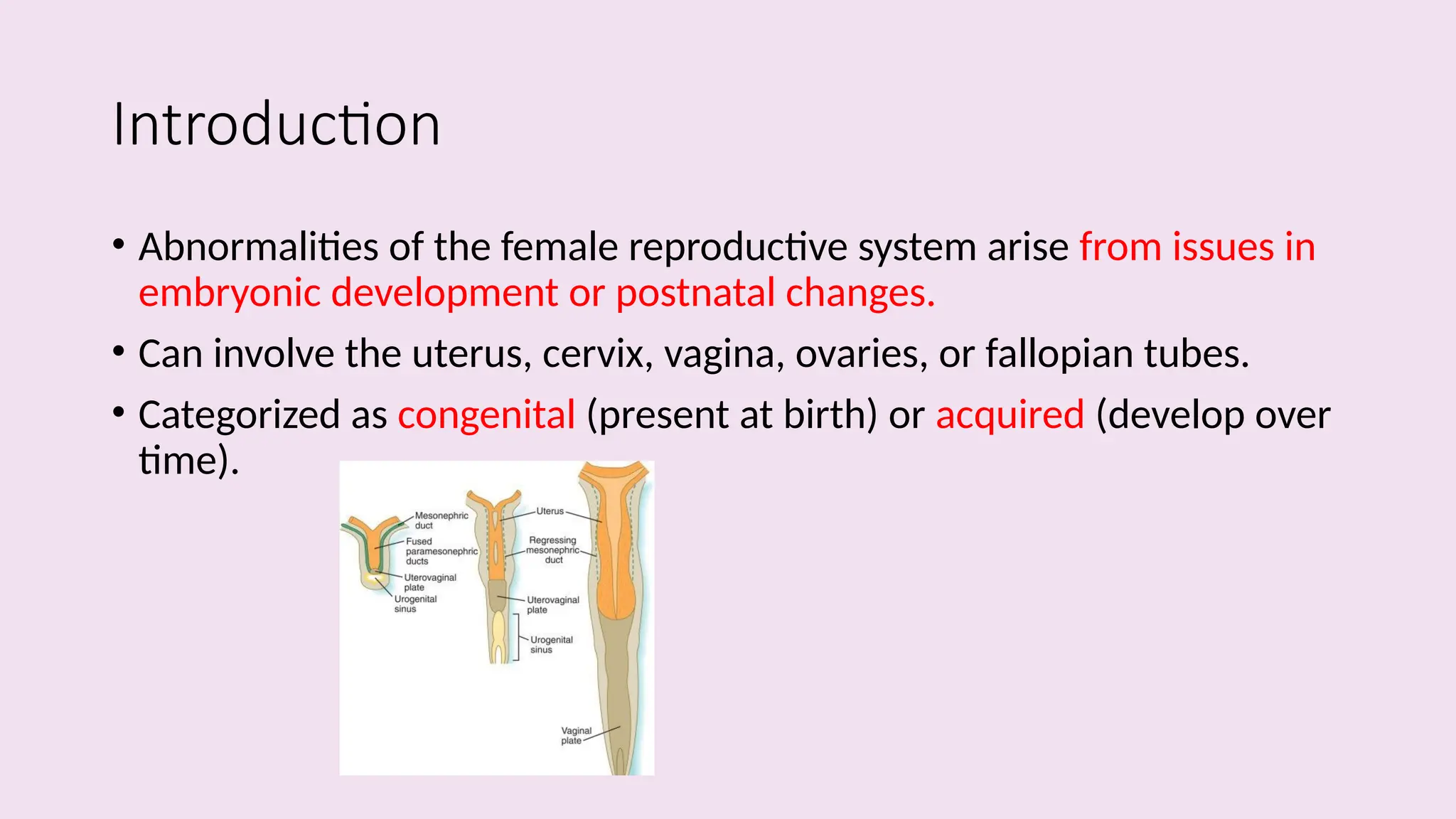 Developmental abnormalities of structures of female reproductive system ...